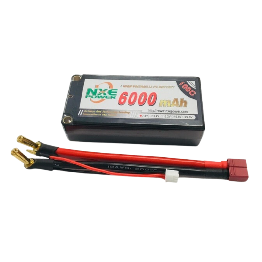 NXE 7.6v 2S (HV) 6000mAh 100C Shorty Pack Lipo Battery W/Deans 6000HC1 – OZRC