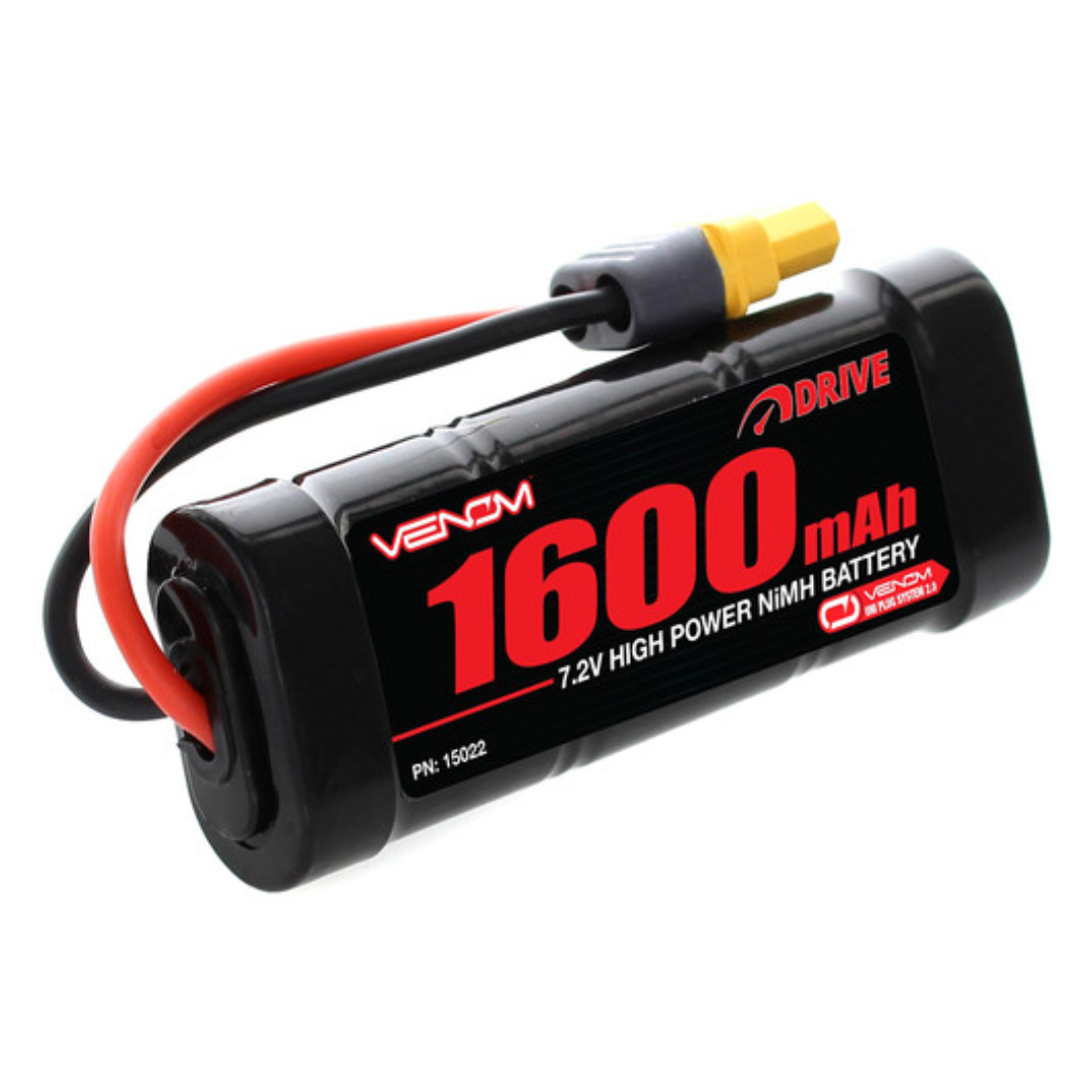 Venom 1600mah 7.2v RC 6 Cell NiMh Battery With Universal Plug 15022 – OZRC