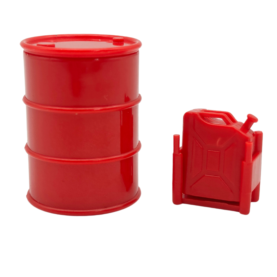 1/24 1/18 Scale Fuel Tank Jerry Can & Oil Drum for RC Crawler Red Colo ...