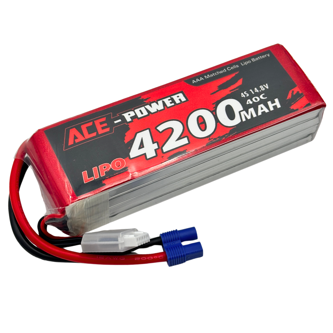 Ace Power 4200Mah 4S 40C 14.8v LiPo Battery SC Soft Case w/ EC3 Connec ...