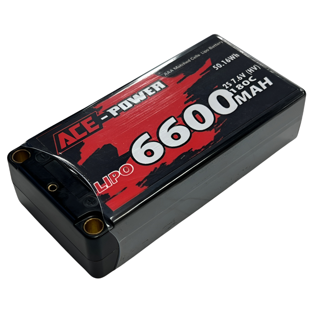 Ace Power 6600Mah HC 180C 2S 7.4v LiPo Battery 5mm Bullet Shorty Size ...