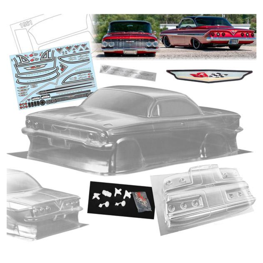 BodyWorx Chevy Impala 1961 Clear 1/10 Body Shell BWX-N127 – OZRC