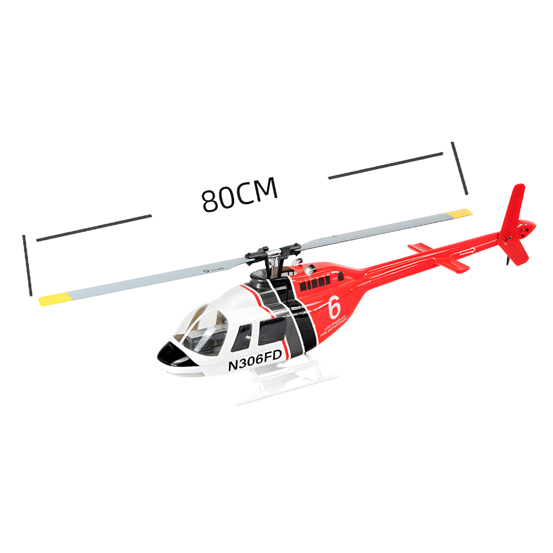 Flywing Bell 206 RTF RC Rescue Helicopter 810mm 6ch W/ GPS Hovering – OZRC