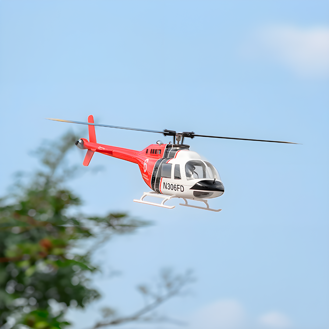Flywing Bell 206 RTF RC Rescue Helicopter 810mm 6ch W/ GPS Hovering – OZRC