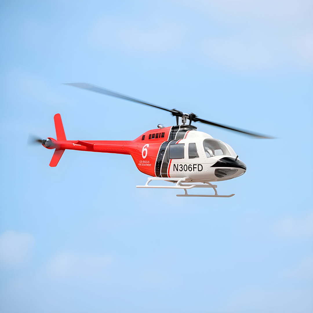 Flywing Bell 206 RTF RC Rescue Helicopter 810mm 6ch W/ GPS Hovering – OZRC