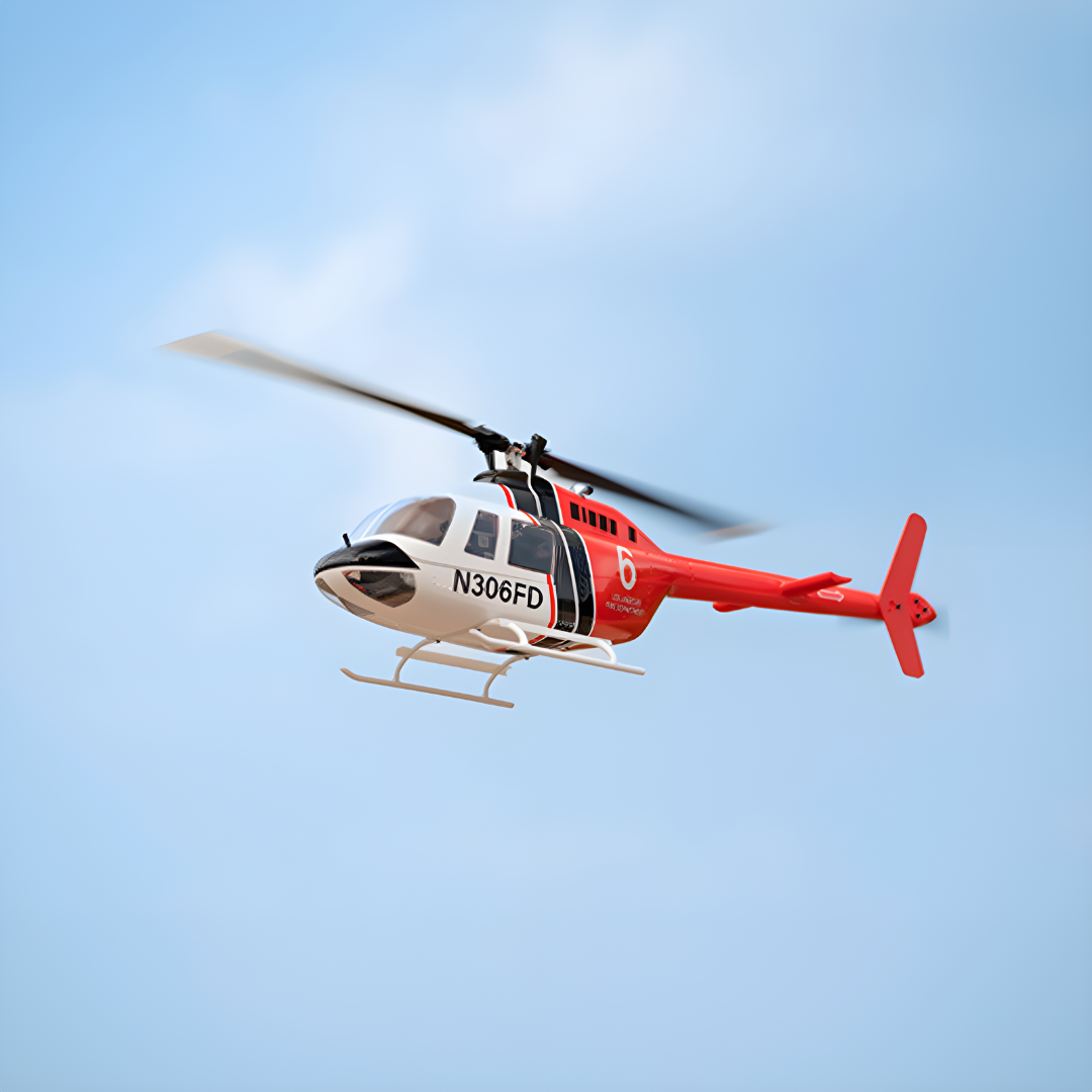 Flywing Bell 206 RTF RC Rescue Helicopter 810mm 6ch W/ GPS Hovering – OZRC