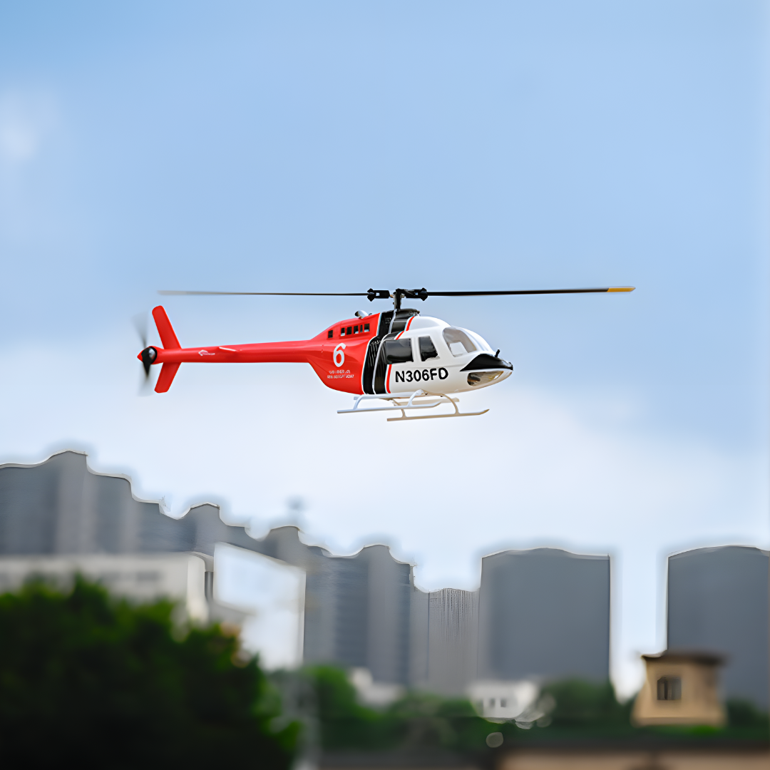 Flywing Bell 206 RTF RC Rescue Helicopter 810mm 6ch W/ GPS Hovering – OZRC