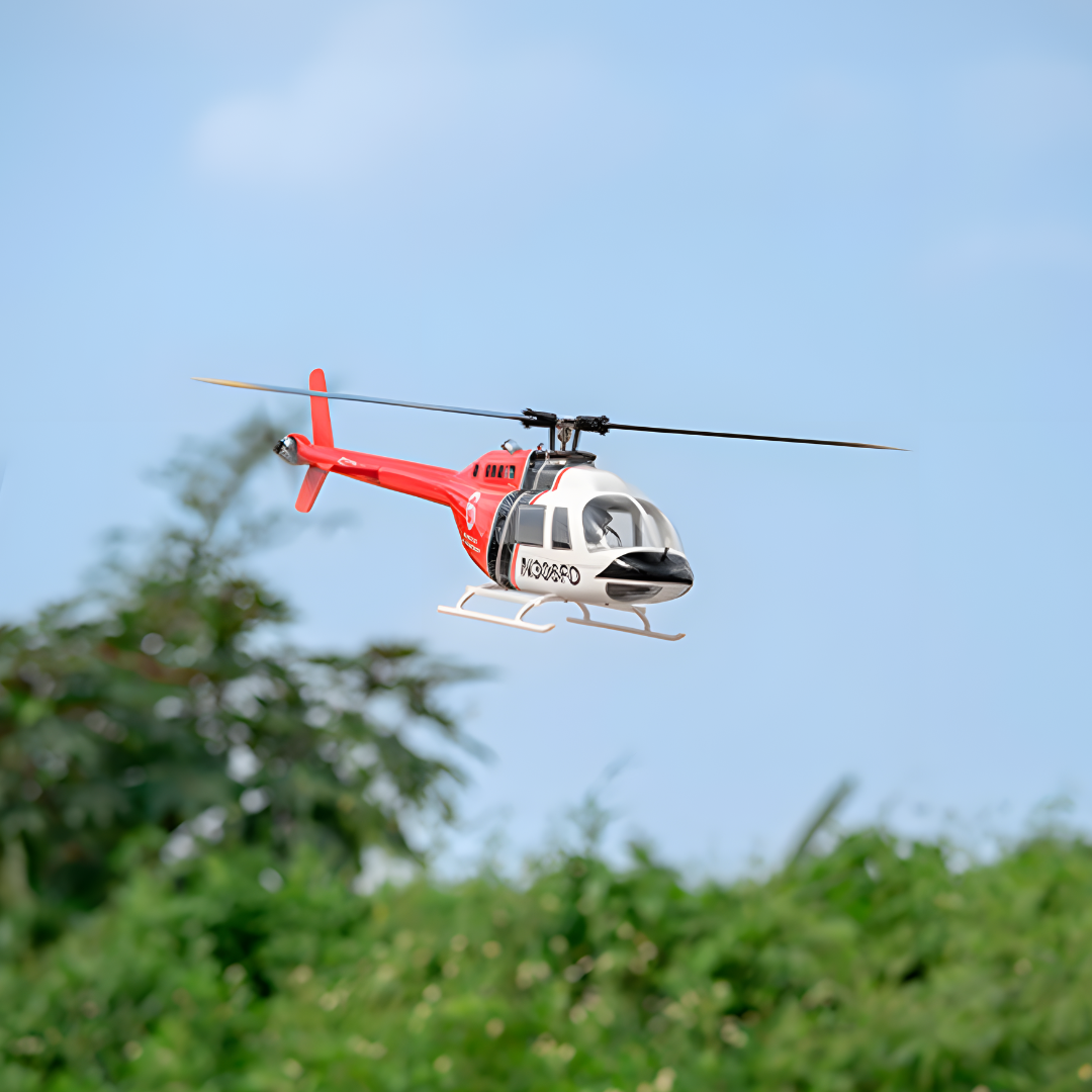 Flywing Bell 206 RTF RC Rescue Helicopter 810mm 6ch W/ GPS Hovering – OZRC