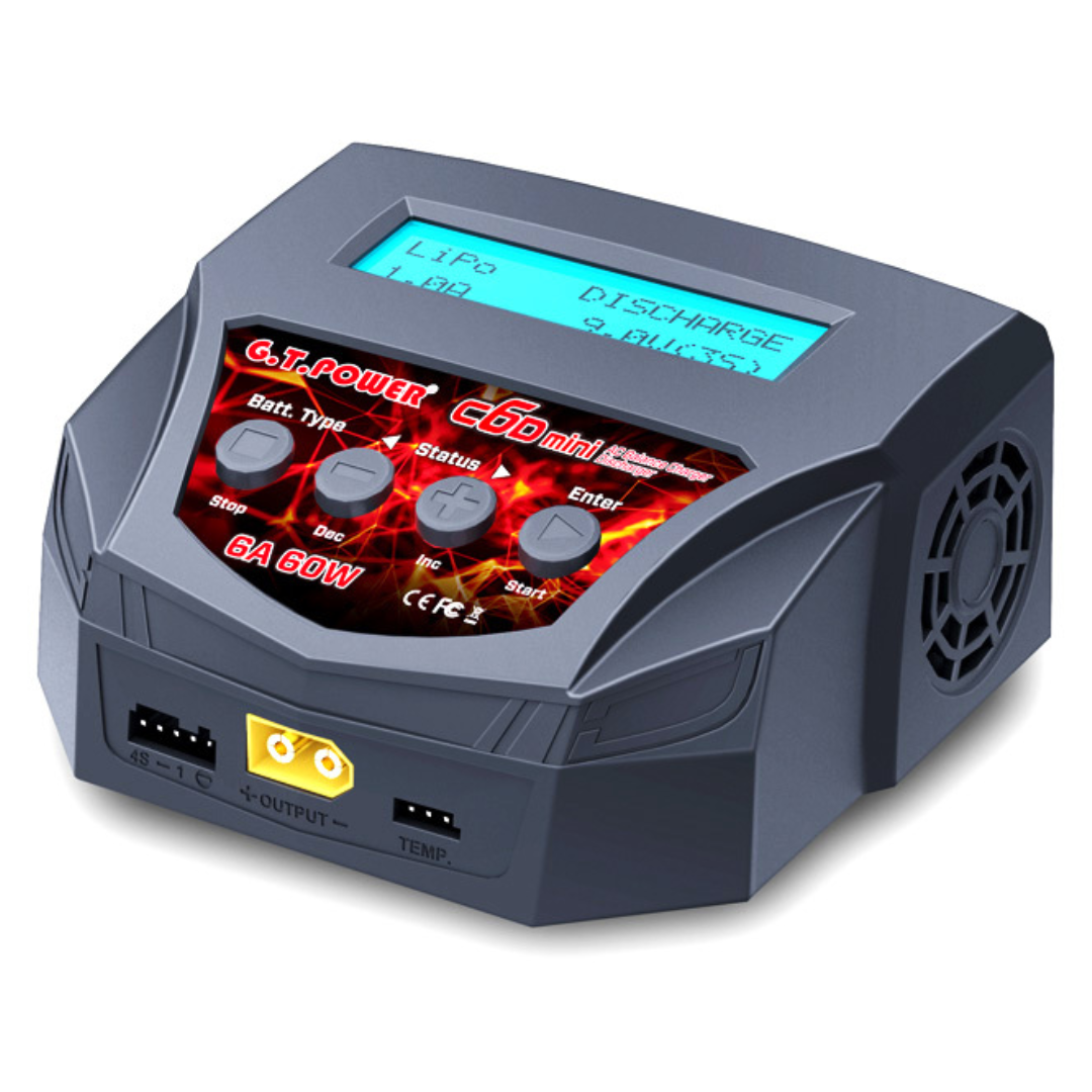 G.T. Power C6D Mini Smart Battery Charger NiMh LiPo 240V 100W 2S-4S C6 ...