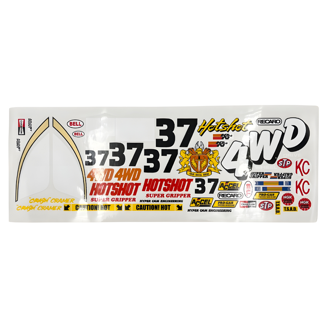 Hotshot 4WD 1/10 Decal Sticker Sheet, Suits Tamiya RC Car 58047 – OZRC