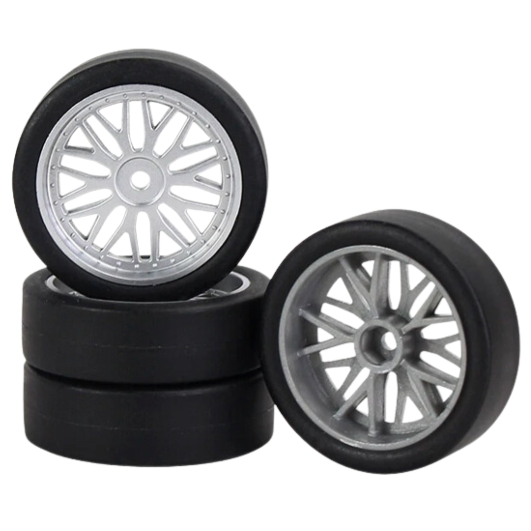 LDRC LD18 Drift Tyres MTD Silver Wheels 4pc Set RC LA00341 – OZRC