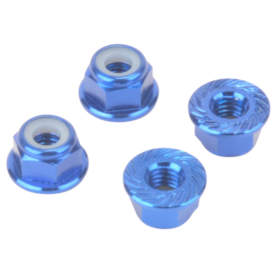 Monkey King M4 Alloy Serrated Nyloc Nuts (Blue) 4pcs MK5485BL – OZRC