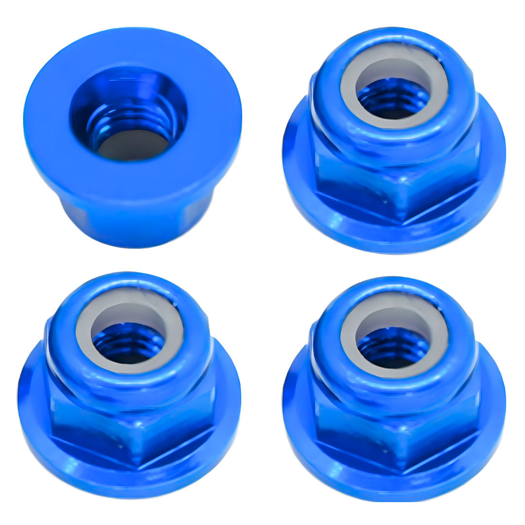OZRC M3 Nylon Lock Nuts 4pcs Blue Colour for RC Car 1/10