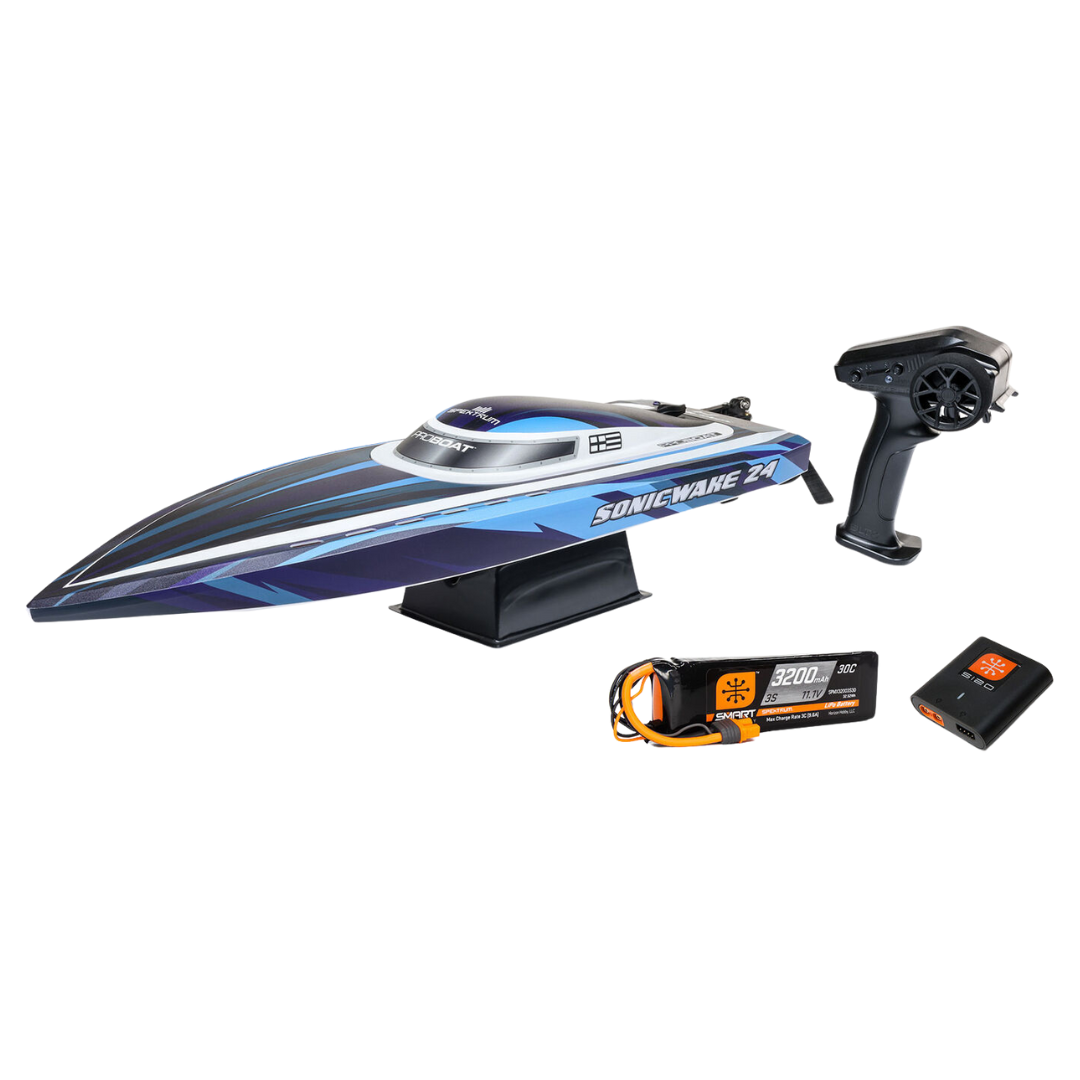 Pro Boat Sonicwake V2 24inch Self-Righting Brushless Deep-V RTR Blue P ...
