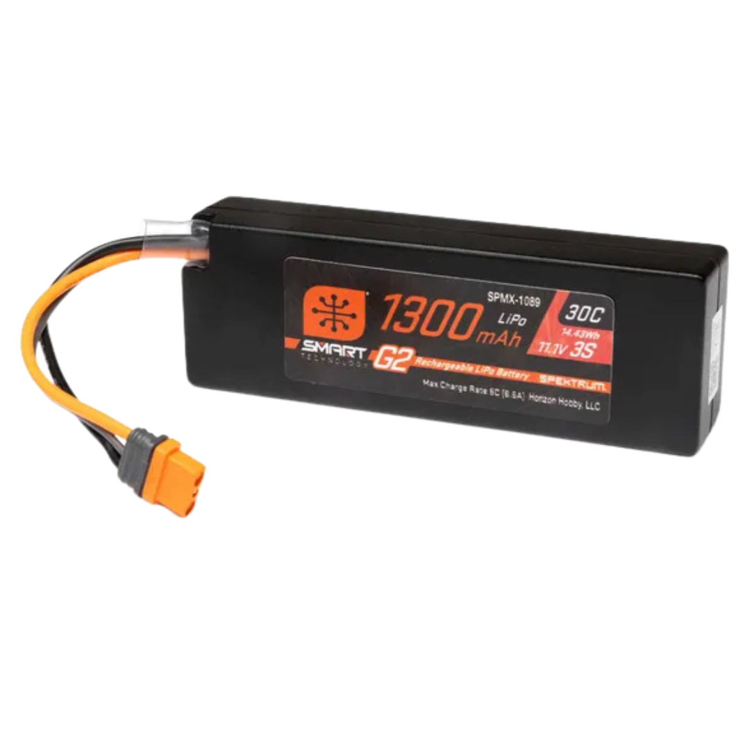 Spektrum 1300mAh 3S 11.1V 30C Smart G2 LiPo Battery IC2 Connector SPMX ...