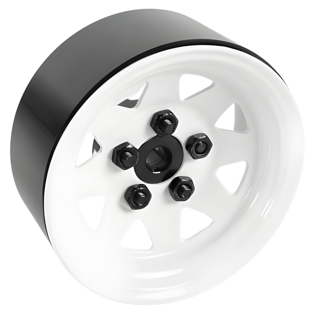 RC4WD 5 Lug Wagon 1.9" Steel Stamped Beadlock Wheels (White) Z-W0127 – OZRC