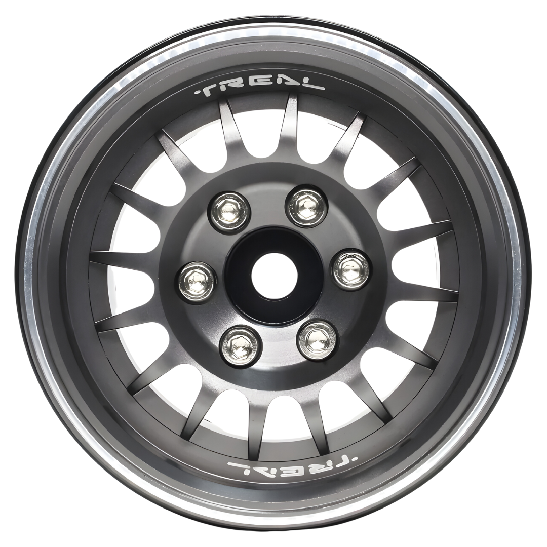 Treal 1.9 Beadlock Wheels (4) Heavy Type N RC Rock Crawler Wheels Grey ...