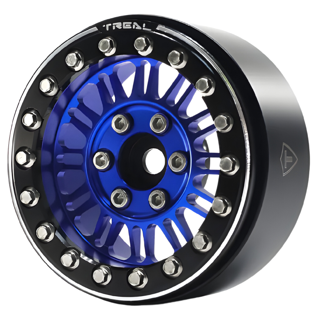 Treal 1.9 Beadlock Wheels (4) Heavy Type K RC Rock Crawler Wheels Blue ...