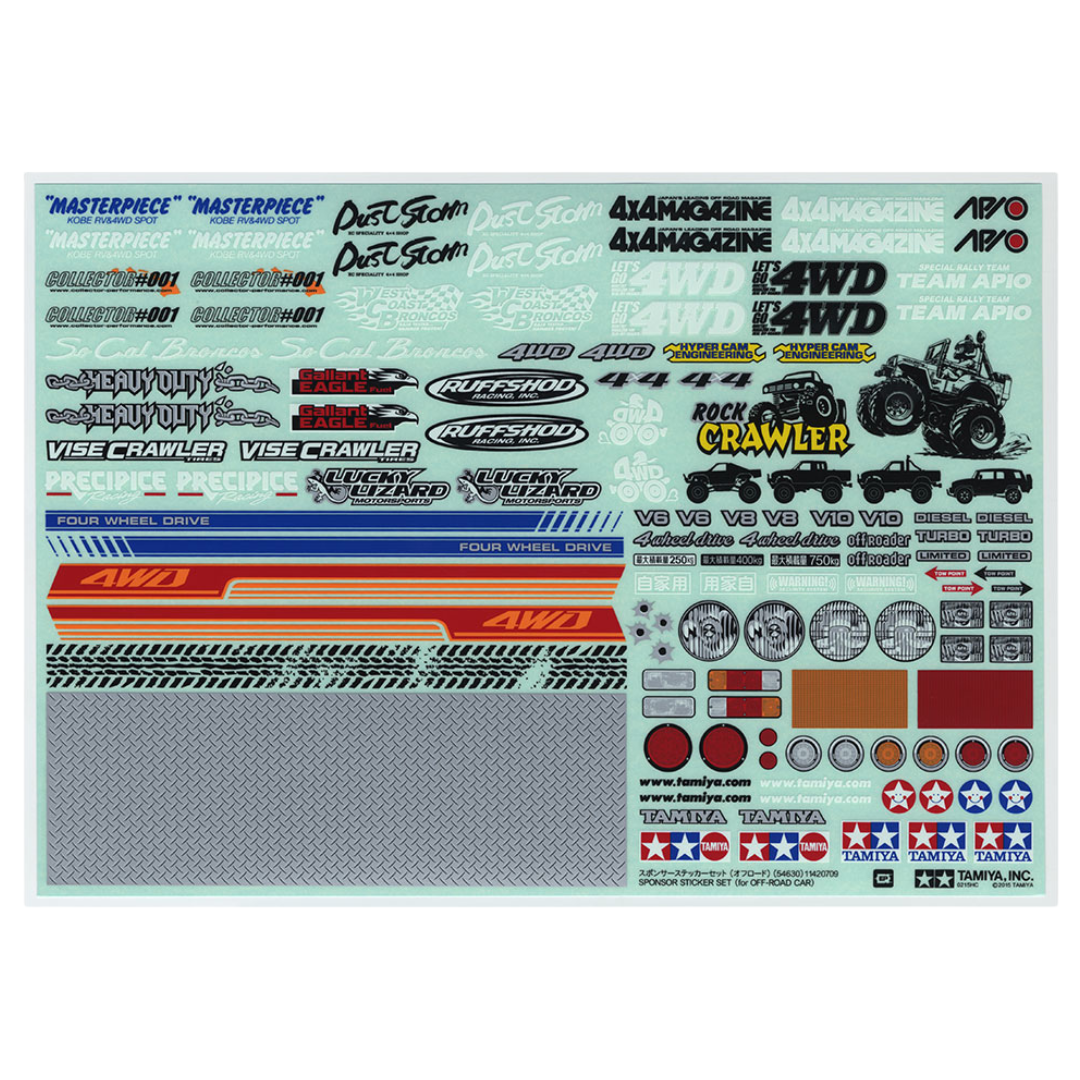 Tamiya Sponsor Decal Sticker Set For Off Road RC Car (OP-1630) 54630 – OZRC