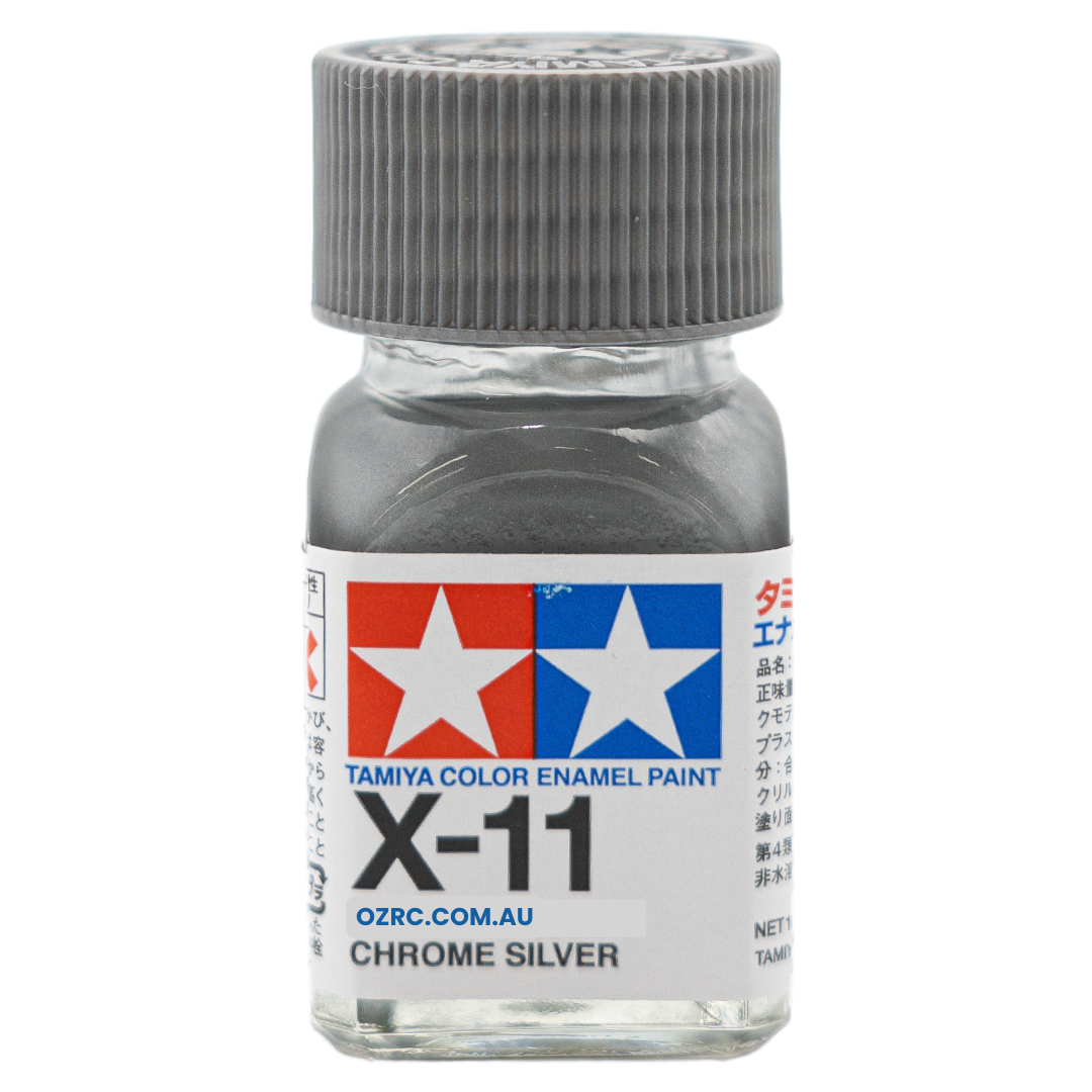 Tamiya Enamel Paint X-11 Gloss Chrome Silver 10ml 80011 – OZRC