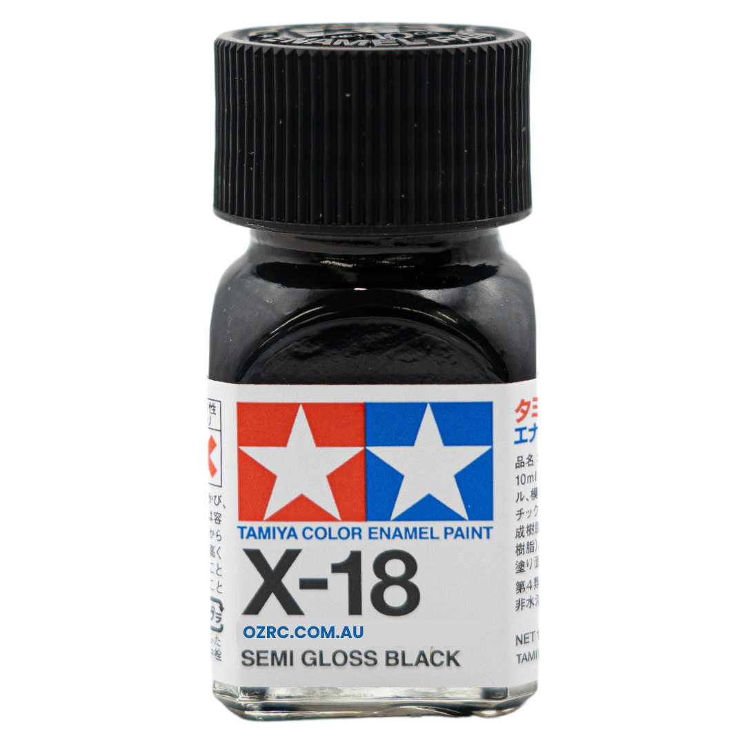 Tamiya Enamel Paint X-18 Semi Gloss Black 10ml 80018 – OZRC