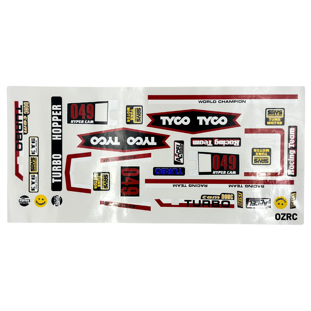 Tyco Turbo Hopper 049 1/10 Decal Sticker Sheet, Suits Tamiya RC Car – OZRC