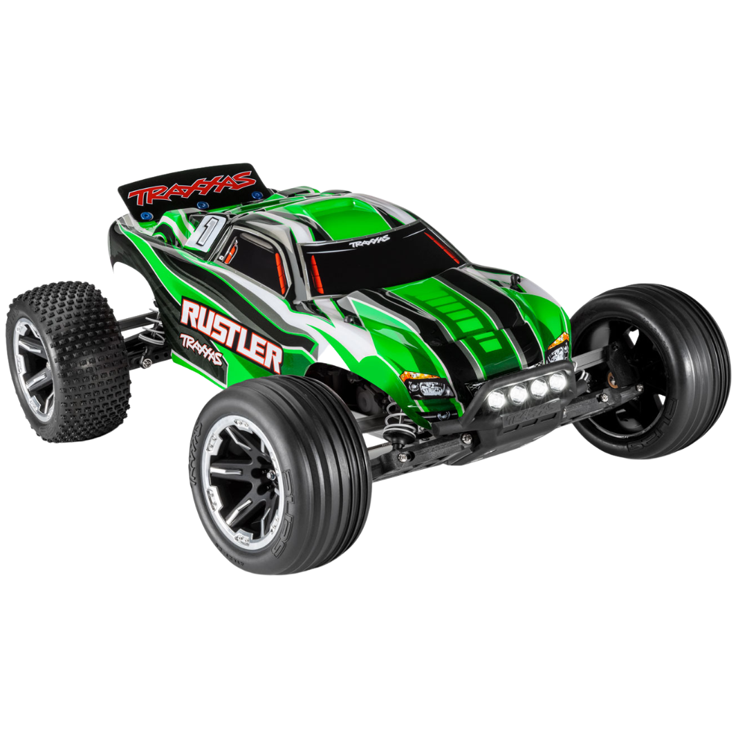 Traxxas Rustler 2WD 1/10 Off Road RTR RC Stadium Truck w/ LED Light Ki ...