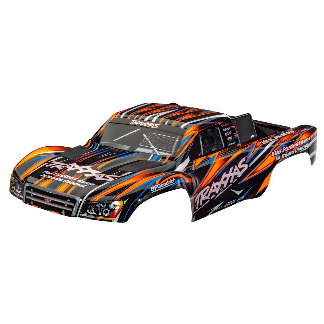 Traxxas Slash 4WD Body Orange Painted Decals Applied Clipless Mounting ...