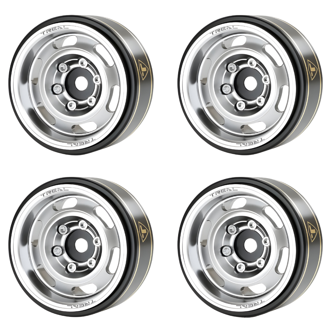 Treal 1.0" Beadlock Wheels Type E (4) SCX24 Bronco Gladiator C10 Deadb ...