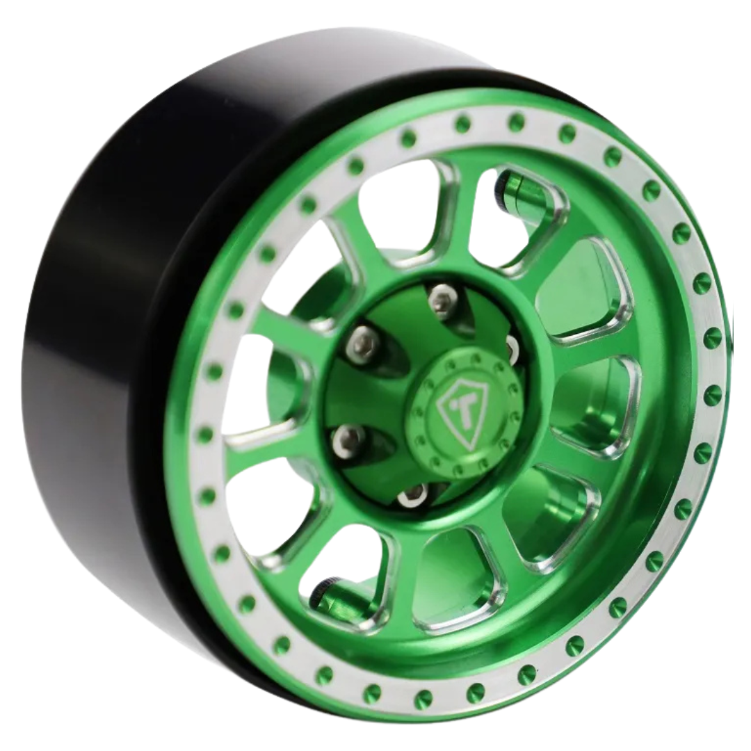 Treal 1.9" Beadlock Wheels (4) Heavy Type C RC Rock Crawler Wheels Gre ...