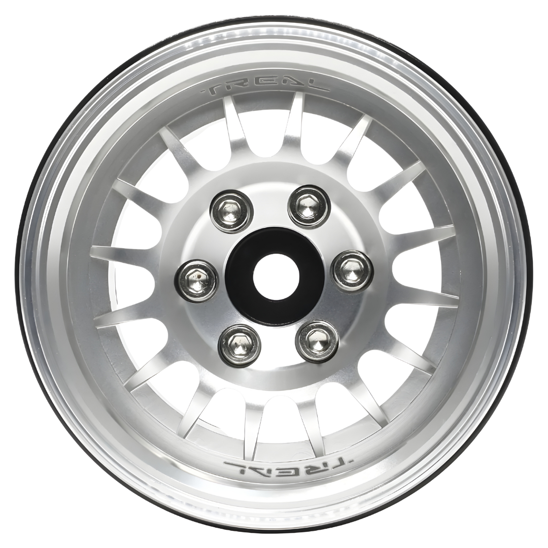 Treal 1.9" Beadlock Wheels (4) Heavy Type N RC Rock Crawler Wheels Sil ...