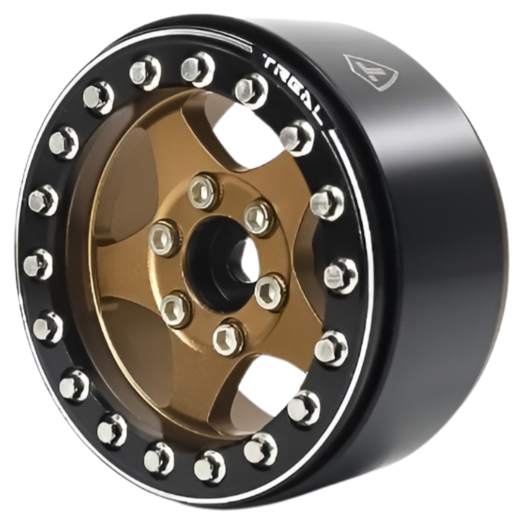 Treal 1.9" Beadlock Wheels (4) Alloy Type E RC Rock Crawler Wheels Bro ...