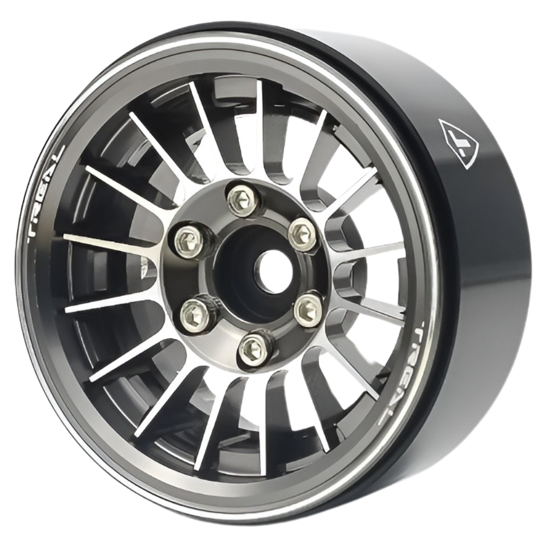 Treal 1.9" Beadlock Wheels (4) Heavy Type J RC Rock Crawler Wheels Gre ...