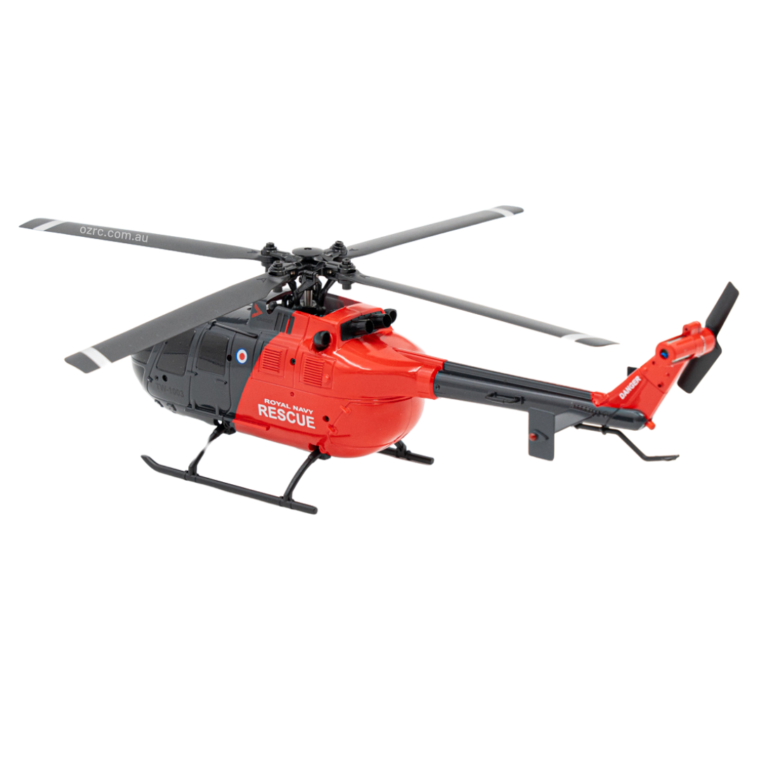 Twister BO-105 RTF RC Helicopter w/Gyro & Altitude Hold (Grey/Red) TWS ...