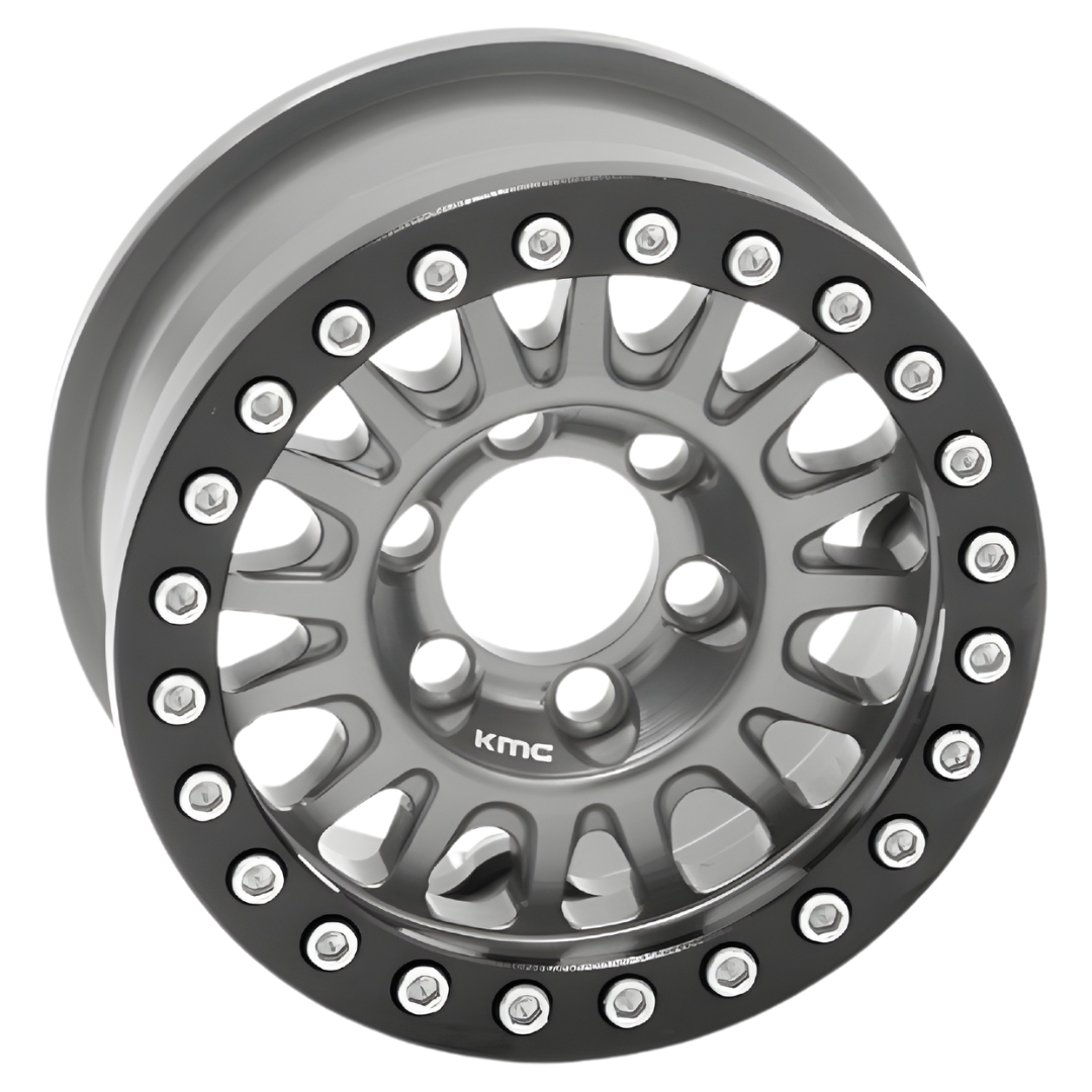 Vanquish KMC 1.9 KM445 Impact Grey Anodized Beadlock Wheels (2) VPS078 ...