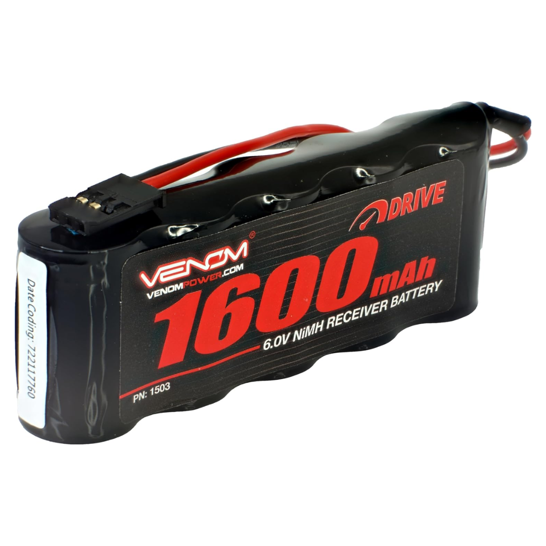 Venom 6V 1600mAh 5-Cell Flat Receiver NiMH Battery FUT Plug VEN-1503 – OZRC