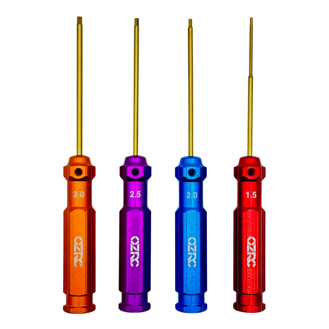 OZRC 4pc Alloy Hex Driver Tool Set 1.5mm 2mm 2.5mm 3mm for RC Cars