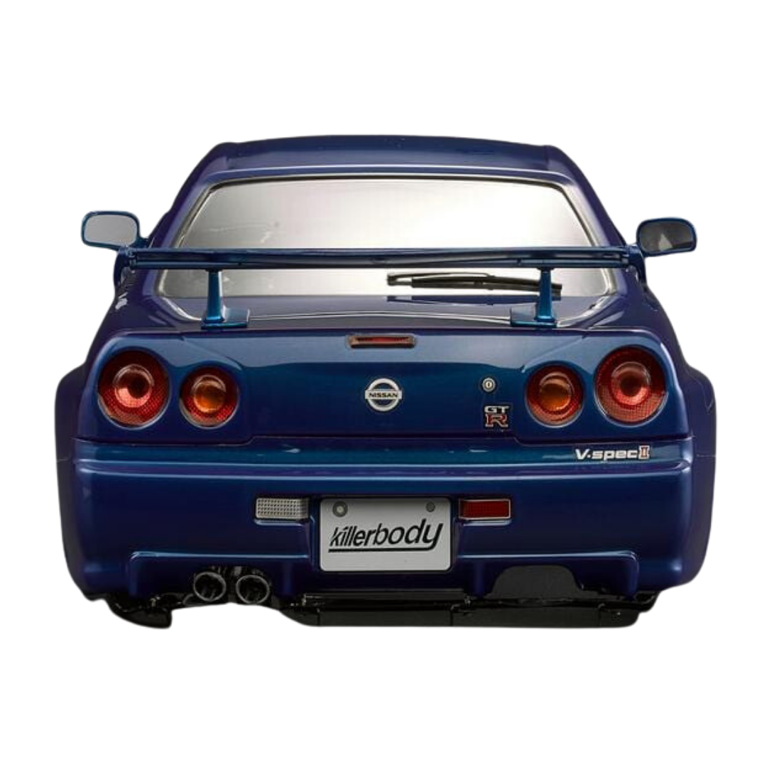Killerbody Nissan Skyline R34 GTR Blue Painted 1/10 RC Car Body Shell ...