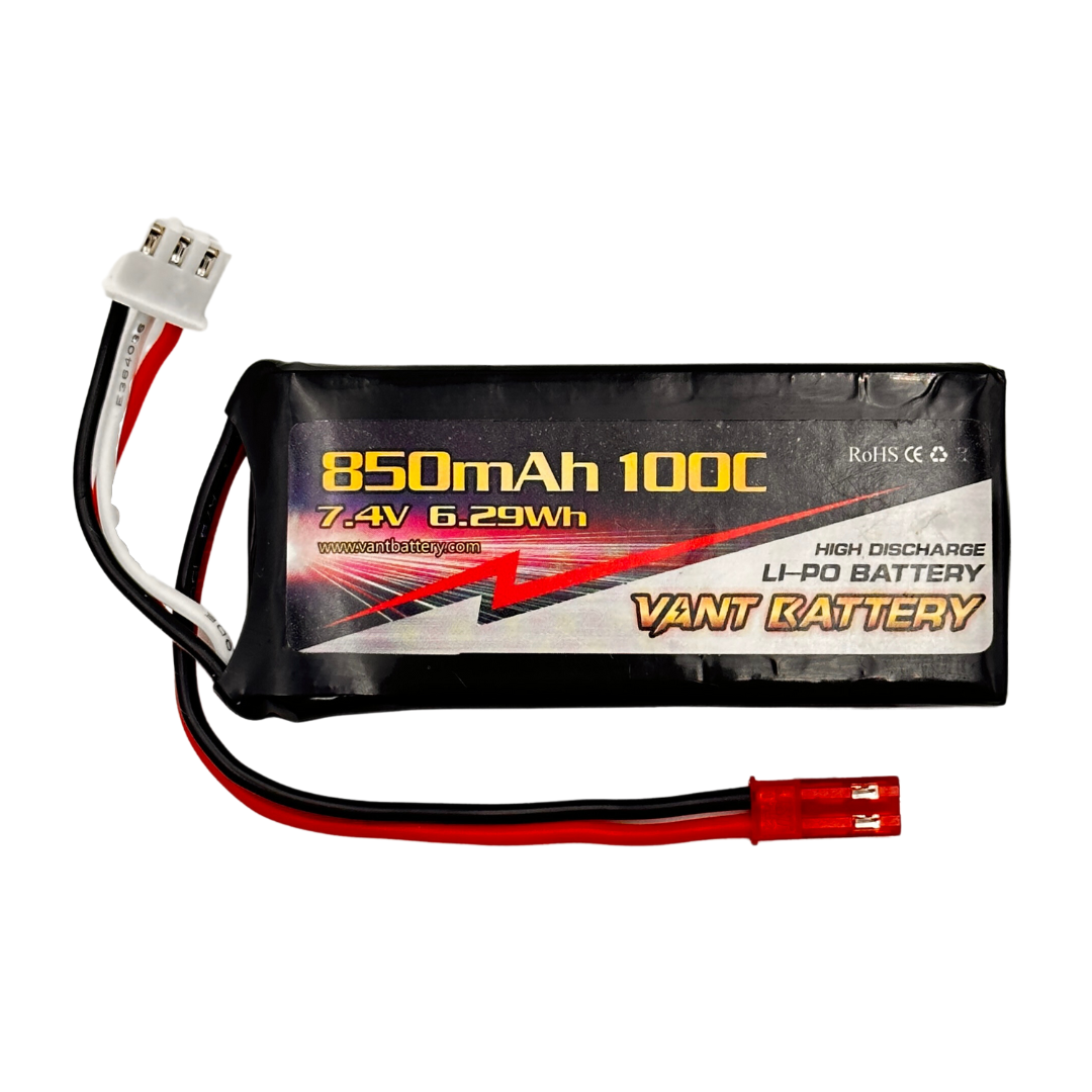 Vant Battery 850mAh 100c 7.4v 2s LiPo JST Plug Type – OZRC