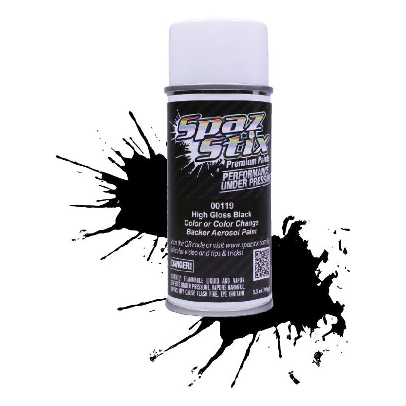Spaz Stix High Gloss Black/Backer Paint, Aerosol 3.5oz 104ml Can – OZRC