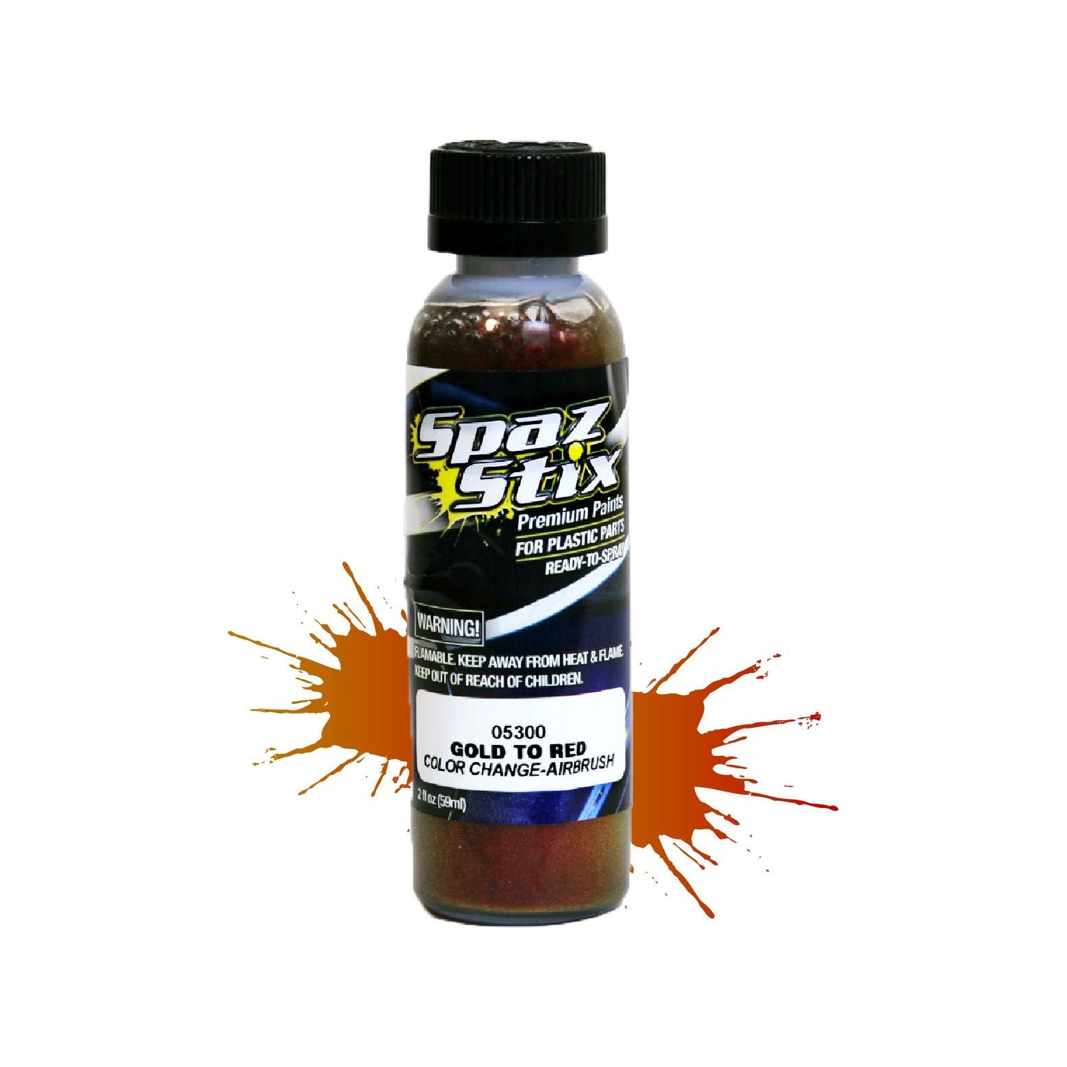 Spaz Stix Color Change Airbrush Ready Paint, Gold/Red, 2oz 59ml Bottle ...