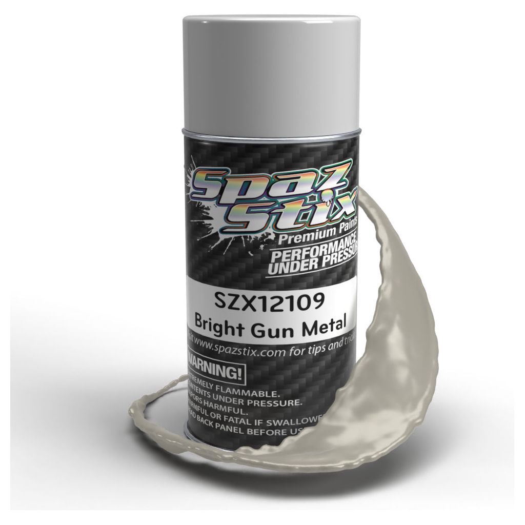 Spaz Stix Bright Gun Metal Paint, Aerosol 3.5oz 104ml Can SZX12109 – OZRC